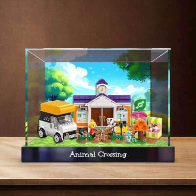 防尘罩适用 积木77052广场上的KK演唱会动物森友会模型高清收纳盒