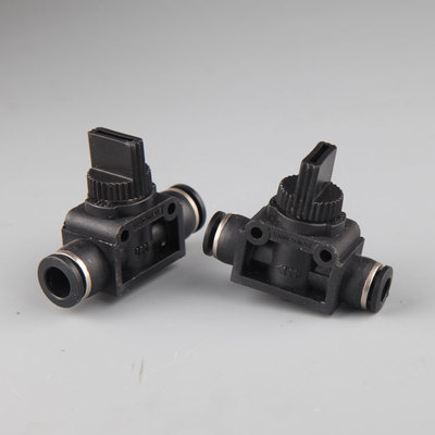 黑色气动快速接头HVFF快插塑料气管手动开关控管道阀门46/8/10/12