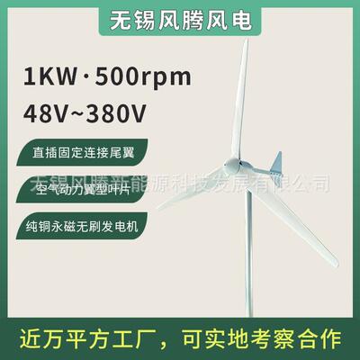 L1-1000W24V48V96V120V220V380V水平轴风力发电机微风启动低转速