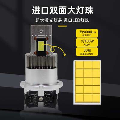 直插D2S、D4SLED汽车改装大灯日系车氙气灯升级LED车灯D2R、D4R