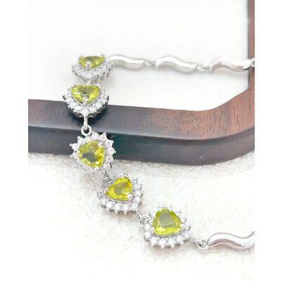 Resonarth·「绿语」橄榄石925银手链女轻奢小众设计气质光感首饰