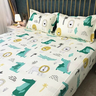 优质纯棉卡通加厚老粗布床单儿童被单帆布双人全棉被套180220米