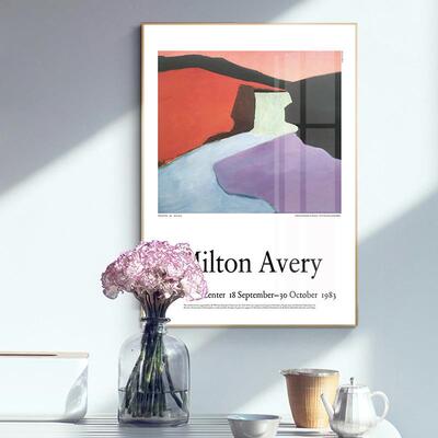 北欧Milton Avery现代简约抽象装饰画书房卧室玄关小众艺术画挂画