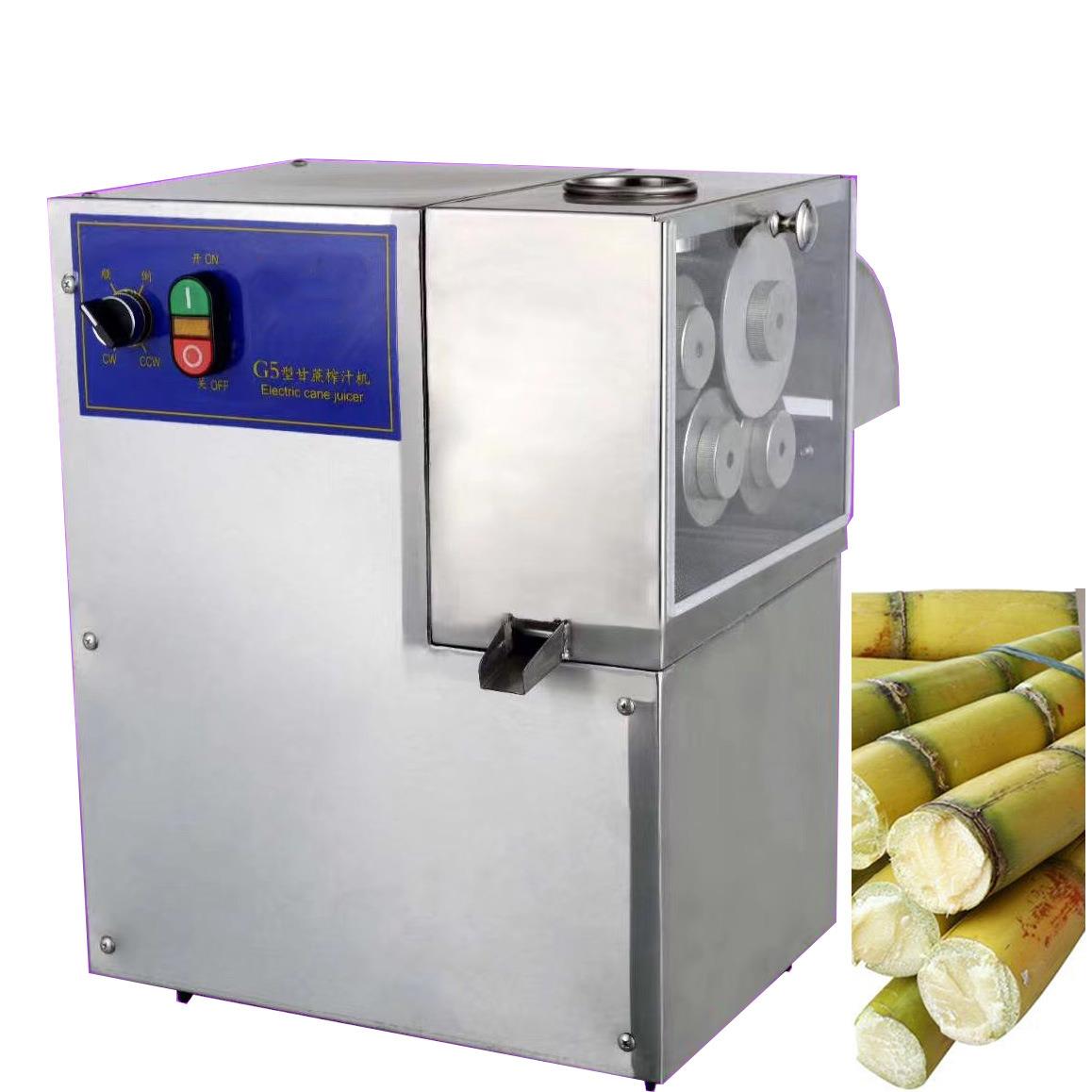 现货四棍甘蔗榨汁水果店铺甘蔗榨汁机商用电动甘蔗压榨机设备
