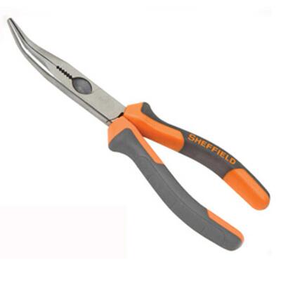 钢盾工具 双色柄铬钒钢6寸8寸弯嘴钳 弯咀钳S045011 S045012
