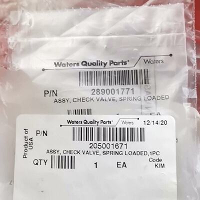议价waters止逆阀289001771或者205001671，一个装