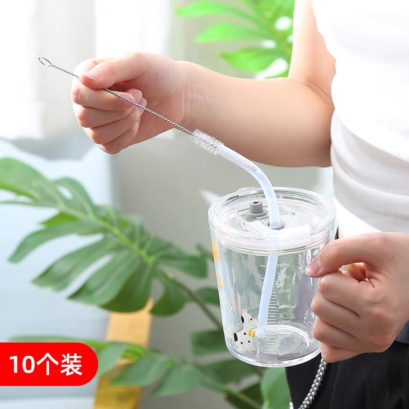 吸管刷海绵婴儿奶瓶刷子清洁刷宝宝奶嘴刷杯刷加粗加长清洗刷套装