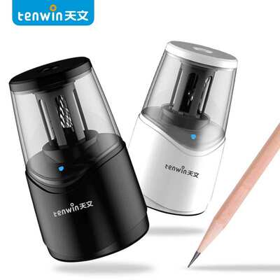 tenwin电动卷笔刀 小学生一年级儿童细杆铅笔半自动削笔机器 充电