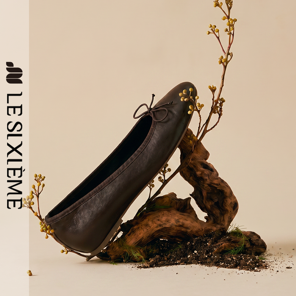LE SIXIEME「第零空间」新款棕色单鞋女 真皮内增高芭蕾舞鞋 Jon