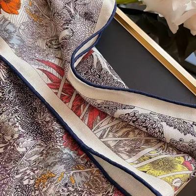 桑蚕丝羊毛【回归自然】60丝毛方巾双面女士气质丝巾K662