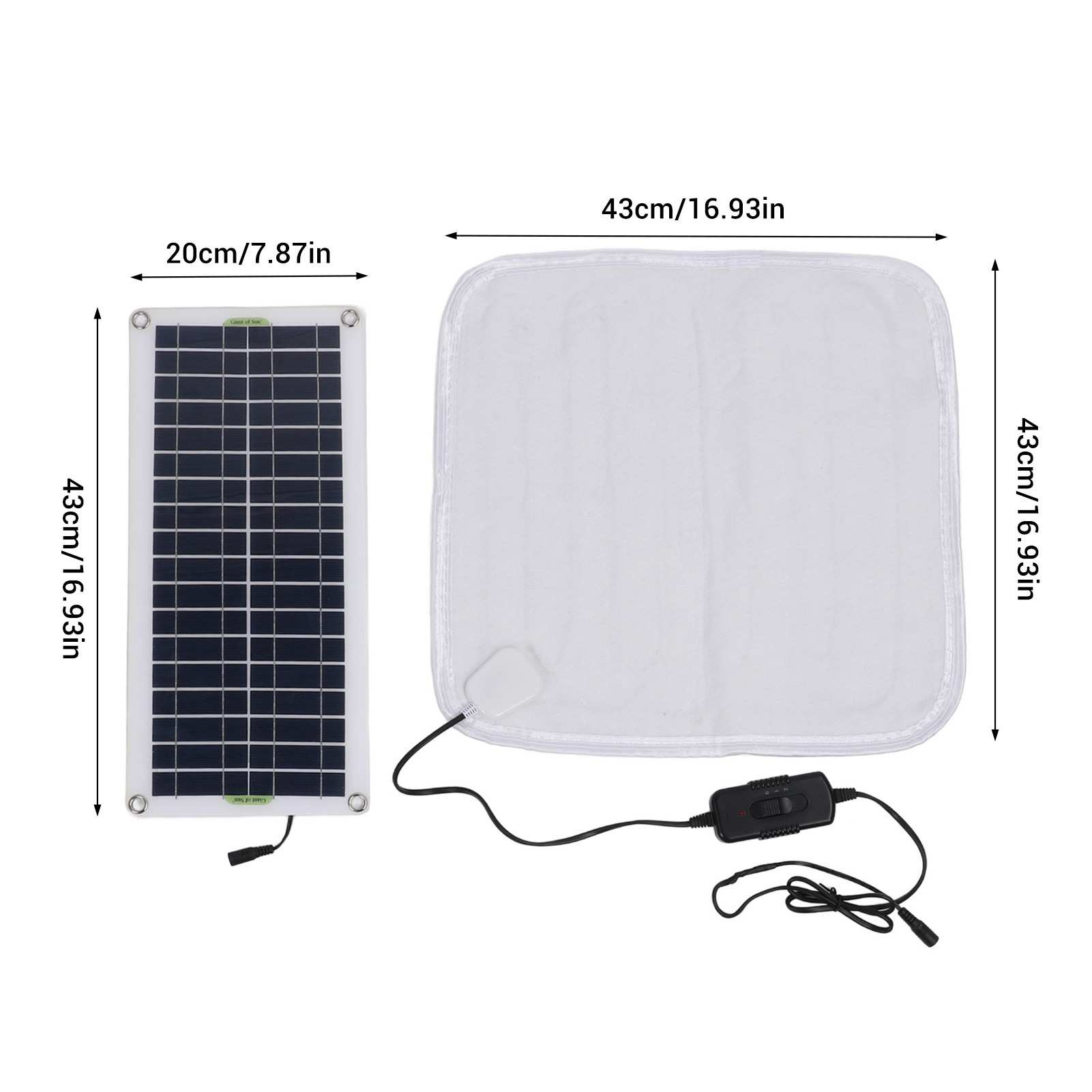 单多晶硅太阳能板电热毯12V50W宠物加热垫汽车化冰器取暖器私模款