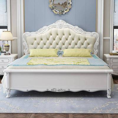 欧式床双人床现代简约公主床1.81.5米实木婚床田园床主卧