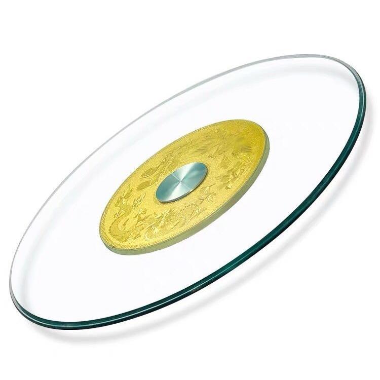 餐桌转盘钢化玻璃饭店大圆桌玻璃底座圆台面旋转桌面家具商用餐桌