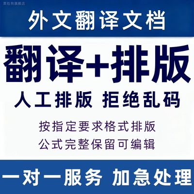 翻译排版外文英文pdf文件说明书书籍可编辑公式转换表格word文档