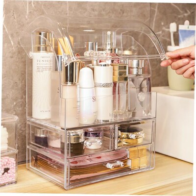 Portable Transpent Makeup Organizer Storage Box Acrylic Ma