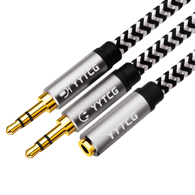 耳机麦克风二合一转接线 手机3.5一分二音频分线器电脑耳麦转换线