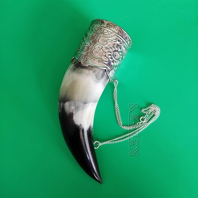 蒙古结盟杯牛角酒杯蒙古族敬酒杯真牛角民族特色蒙餐饭店酒店餐具