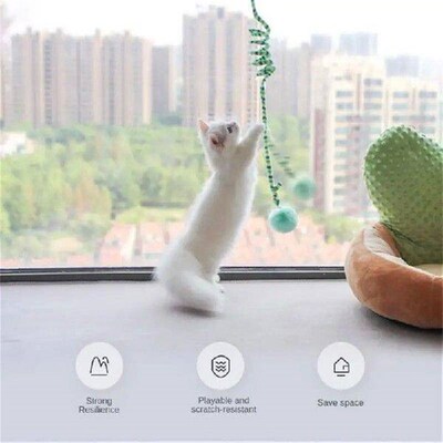 Cat Toy Swing Sticky Disc Elastic Hanging Door Teasing Cat