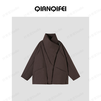 2-3F C 新款JI简设计感中空纱马蹄扣立领外套 TK5190