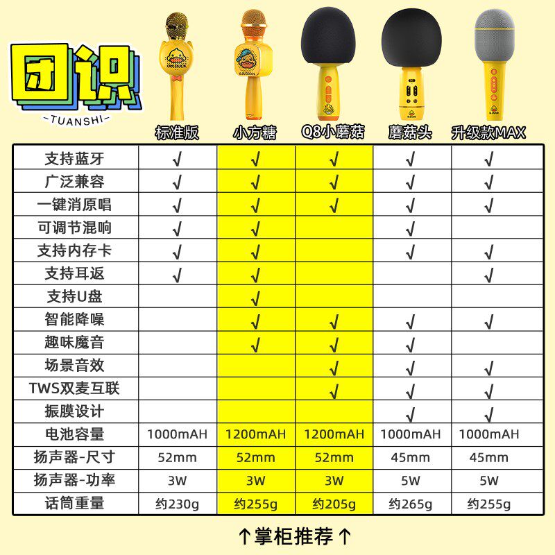 黄鸭儿童话筒小女孩音响麦克风一体卡拉ok唱歌机家用音乐宝宝玩具