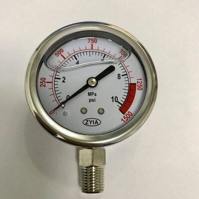 zyia 充油压力表 耐震压力表 YTN-6168 0-10mpa 0-1500psi ZG1/4