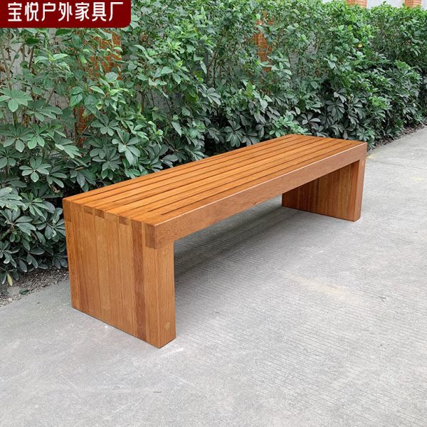 户外公园长椅休闲室外公园椅庭院小区实木防腐木凳子长条座椅成品