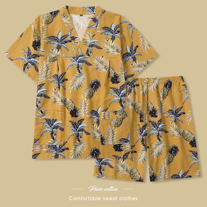 新款汗蒸服女款亚麻情侣款高档居家睡衣桑拿洗浴足浴服按摩服男款
