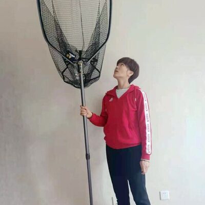 利兴折叠大物抄网 挂胶青鱼鲟鱼捞网 60厘米网头钓大鱼用巨物抄子