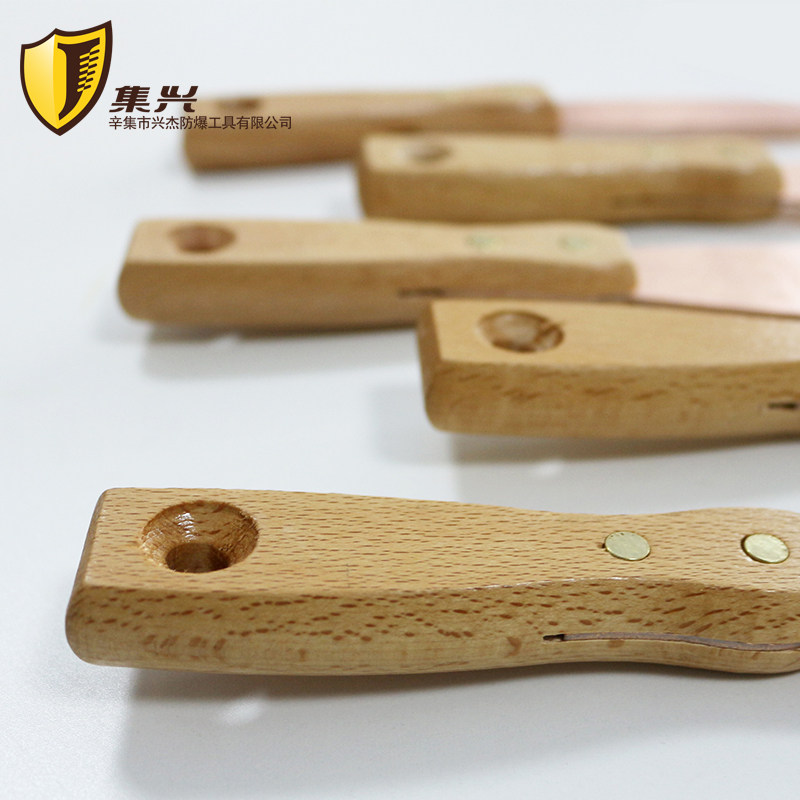 紫铜油灰刀厚度1.5m清理模具纯铜铲刀紫铜木柄油灰刀模具除胶铲刀
