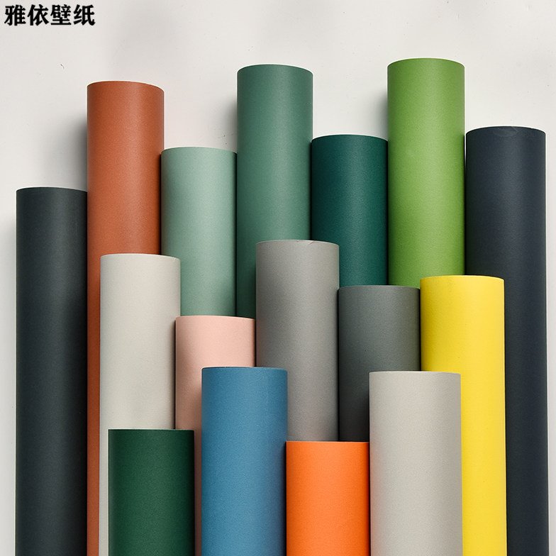 北欧风莫兰迪墙纸纯色卧室客厅家用电视背景墙现代简约无纺布壁纸