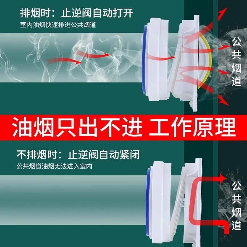 止逆阀厨房烟道抽油烟机排烟管止逆阀卫生间单向通用型止回阀
