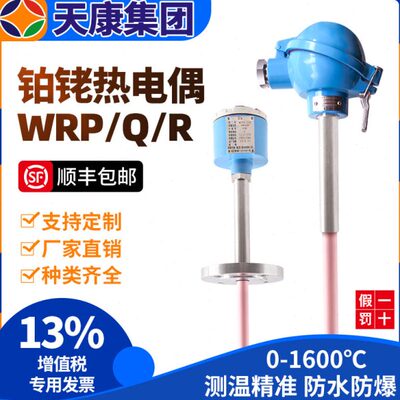 安徽天康K型热E型热电偶0-1300度高温防腐S分度号温度传感器刚玉