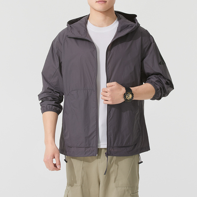 阿迪达斯男运动休闲梭织连帽外套