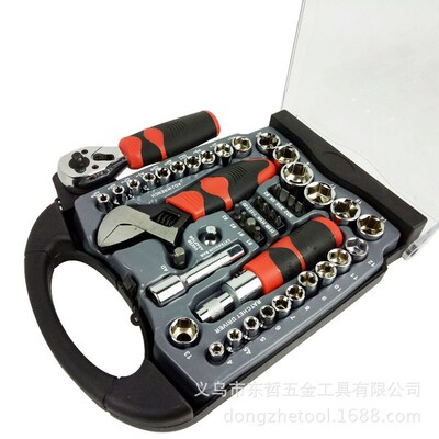 40pc短柄工具组套stubby set棘轮板手活动扳手维修工具