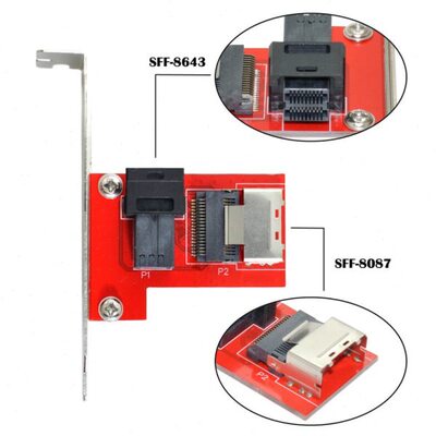 CY PCI-E4.0转接卡8611 Mini SAS HD SFF-8643对SFF-8087互转8654