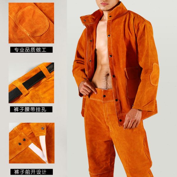 牛皮电焊工作服电焊围裙焊工防护装备防护服阻燃隔热防烫耐高温