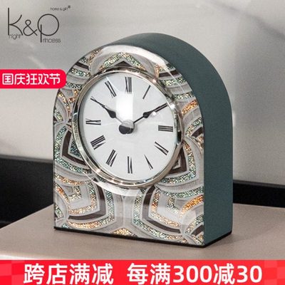 KP轻奢座钟家用桌面台式钟表现代简约创意几何高端摆件摆放式时钟