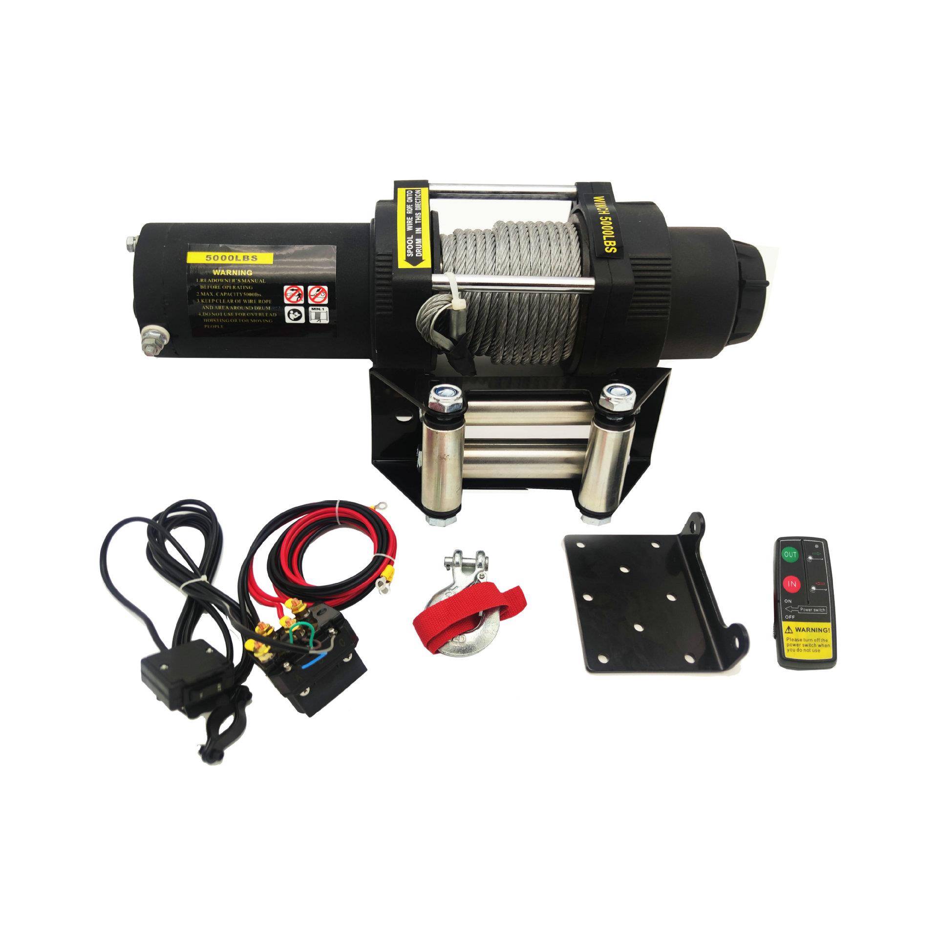 直销12v/24v5000磅电动绞盘牵引绞盘便携式绞盘