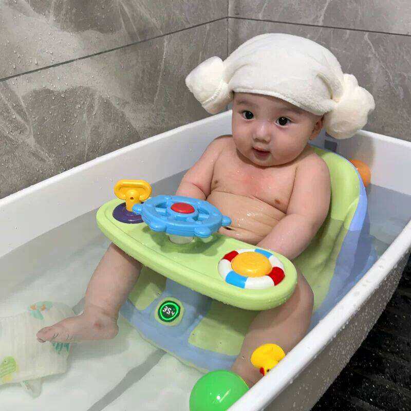 宝宝洗澡坐椅新生婴儿童浴盆洗澡神器座椅小月龄可坐躺托防滑浴凳