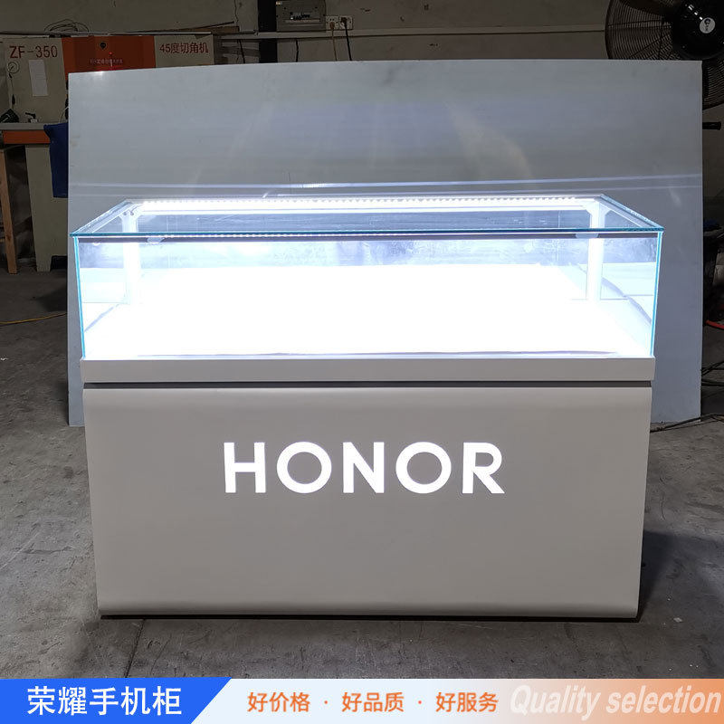 荣耀手机展柜新款现货铁质钢化玻璃数码配件精品陈列展示封闭柜台