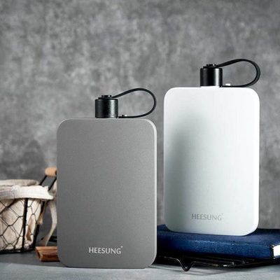 304不锈钢超薄扁平水壶500毫升户外运动水杯 便携酒壶大容量1斤装