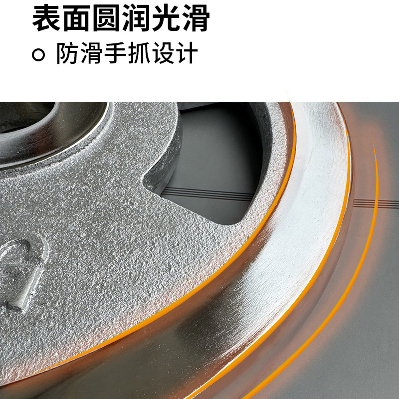纯铁电镀杠铃片哑铃片金属烤漆三孔手抓举加重片奥杆大孔小孔家用