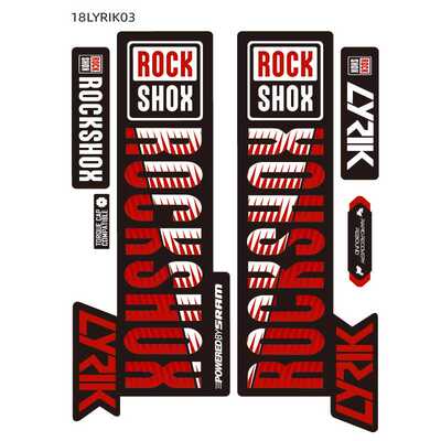 Hot 2018 LYRIK ROCK-SHOX 山地自行车前叉贴纸 Rockshox 贴花