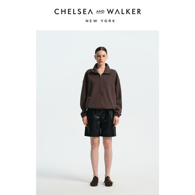 Chelsea and Walker百搭高级松弛感时髦设计感PU皮短裤2026春新款
