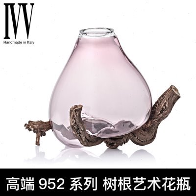 意大利ivv进口玻璃博古架水培桌面装饰欧式简约奢华花瓶摆件大号