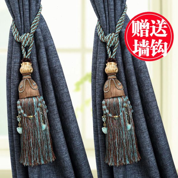 欧式窗帘扣绑带挂球挂钩一对捆绑绳子流苏装饰品现代简约扎带束带