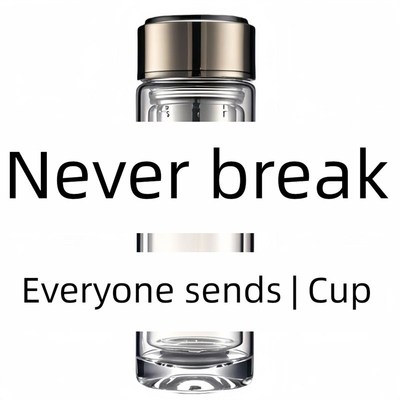 摔不烂钢化玻璃杯500ml耐摔高温硼硅双L层玻璃杯保护套男士茶杯