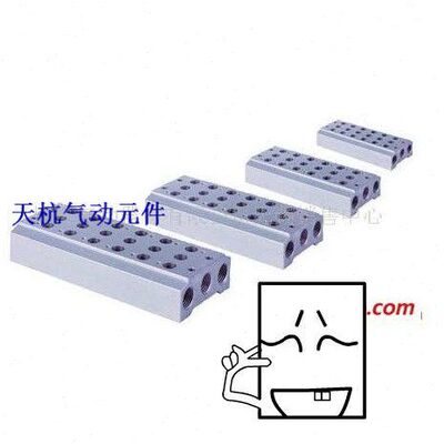 电磁阀4V110-06汇流板底座100M-5F汇流板5联电磁阀底座阀板