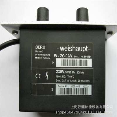 WEISHAUPT威索点火变压器W-ZG02/V W-ZG01/V W-ZG02 W-ZG03