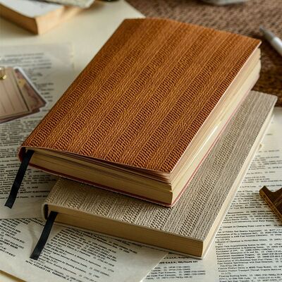 怀旧复古笔记本本子加厚高颜值记事本仿木纹牛皮纸日记本新款简约